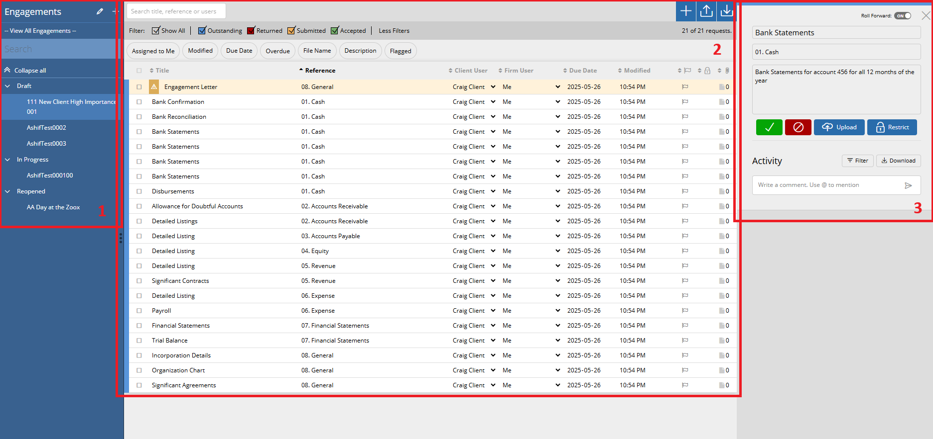 Navigating Engagements and Delegating Requests – AuditDashboard Help Center
