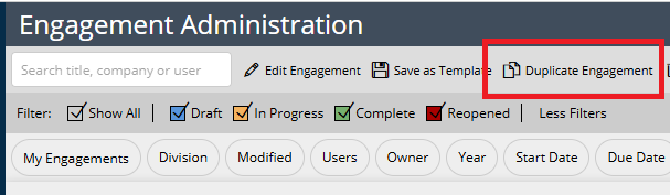Duplicate or Roll Forward an Engagement – AuditDashboard Help Center